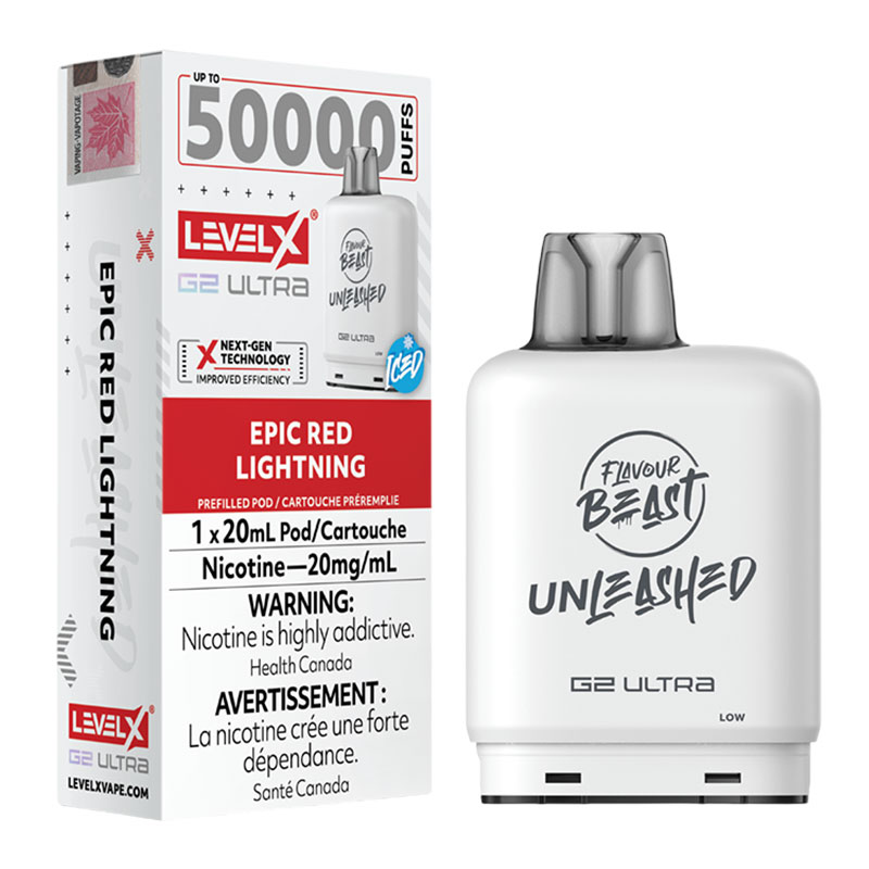 LEVEL X UNLEASHED G2 ULTRA - EPIC RED LIGHTNING ICED - Big Smoke Distro